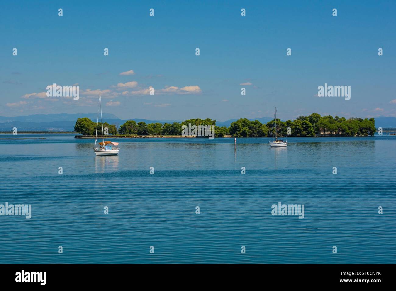 Shallow waters in the Grado section of the Marano and Grado Lagoon in ...