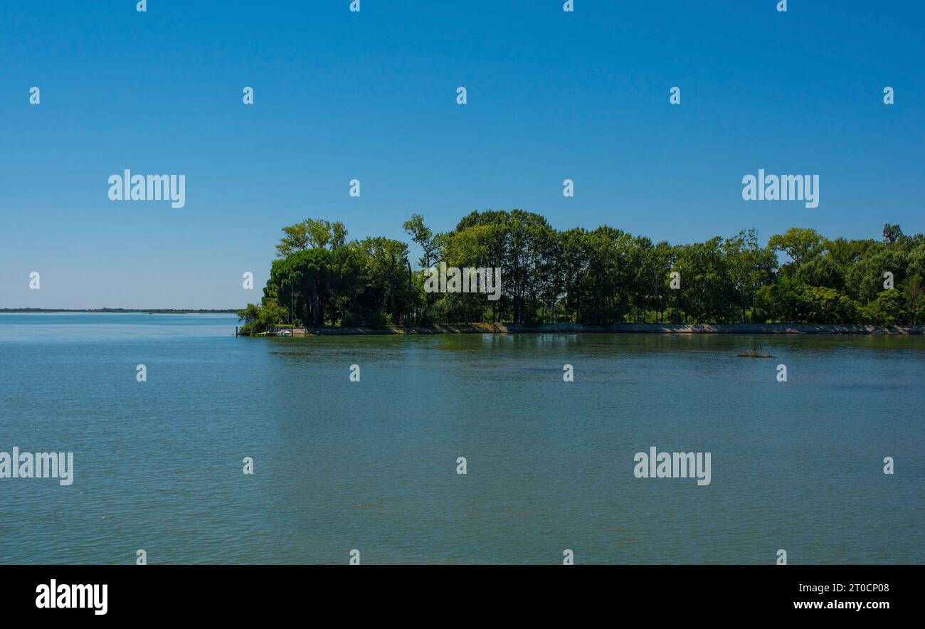An island in the Grado section of the Marano and Grado Lagoon in Friuli ...