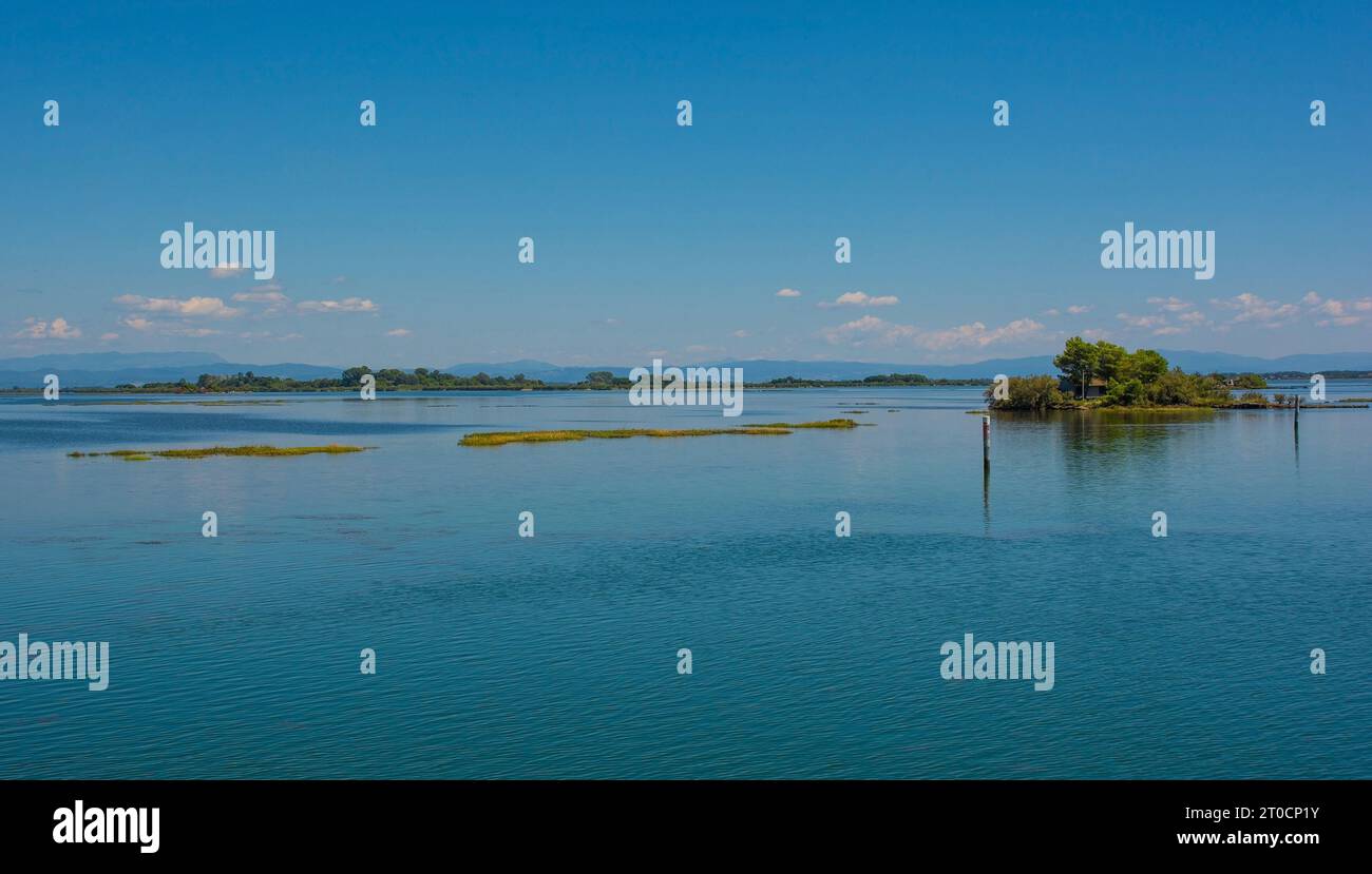 An island in the Grado section of the Marano and Grado Lagoon in Friuli ...