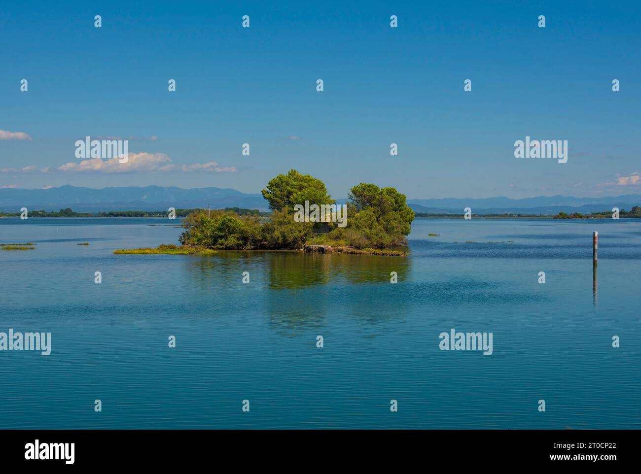 An island in the Grado section of the Marano and Grado Lagoon in Friuli ...
