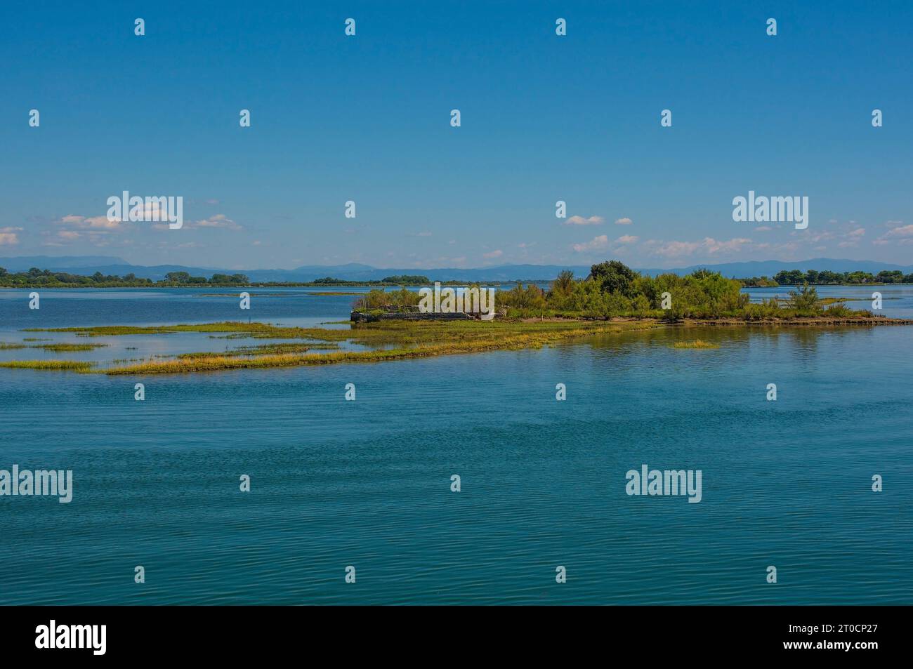 An island in the Grado section of the Marano and Grado Lagoon in Friuli ...