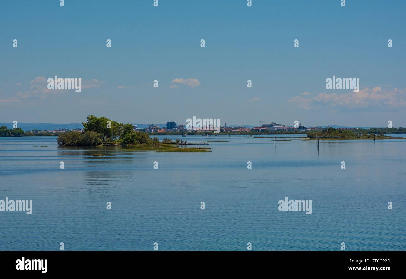An island in the Grado section of the Marano and Grado Lagoon in Friuli ...