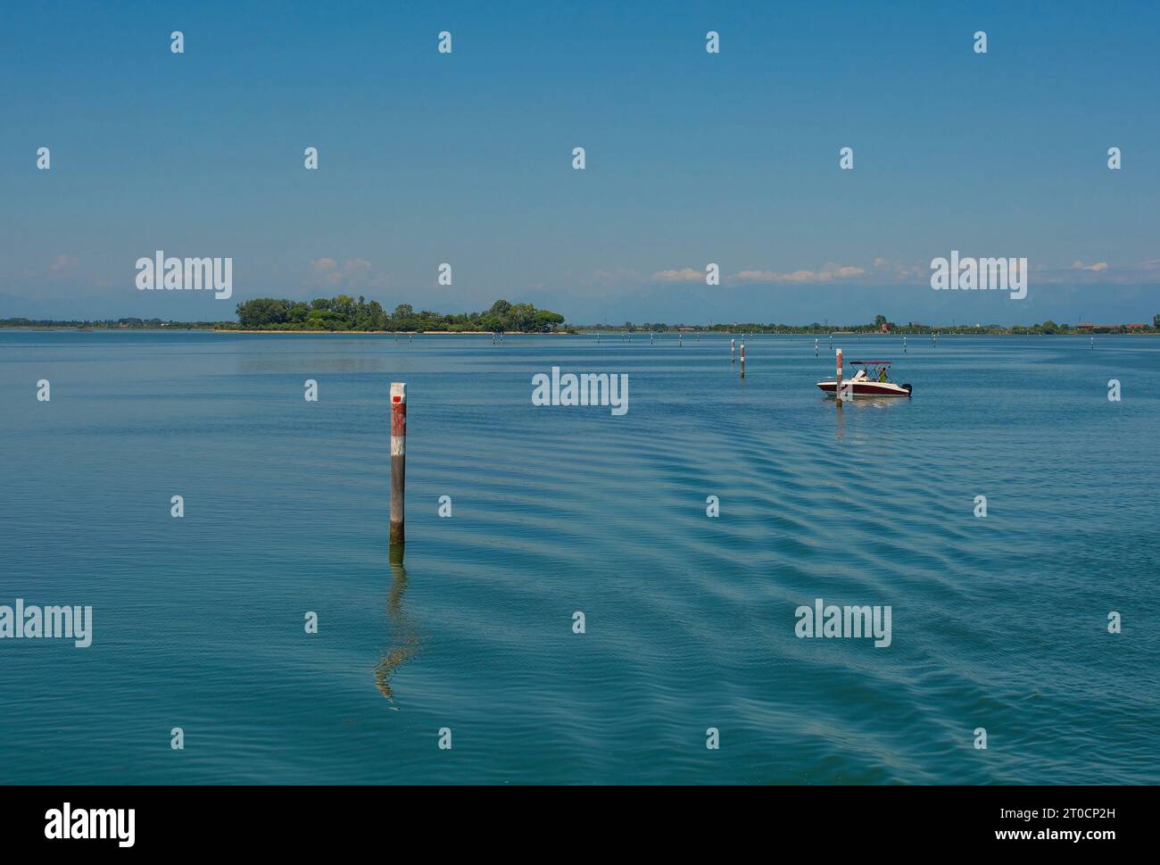An island in the Grado section of the Marano and Grado Lagoon in Friuli ...