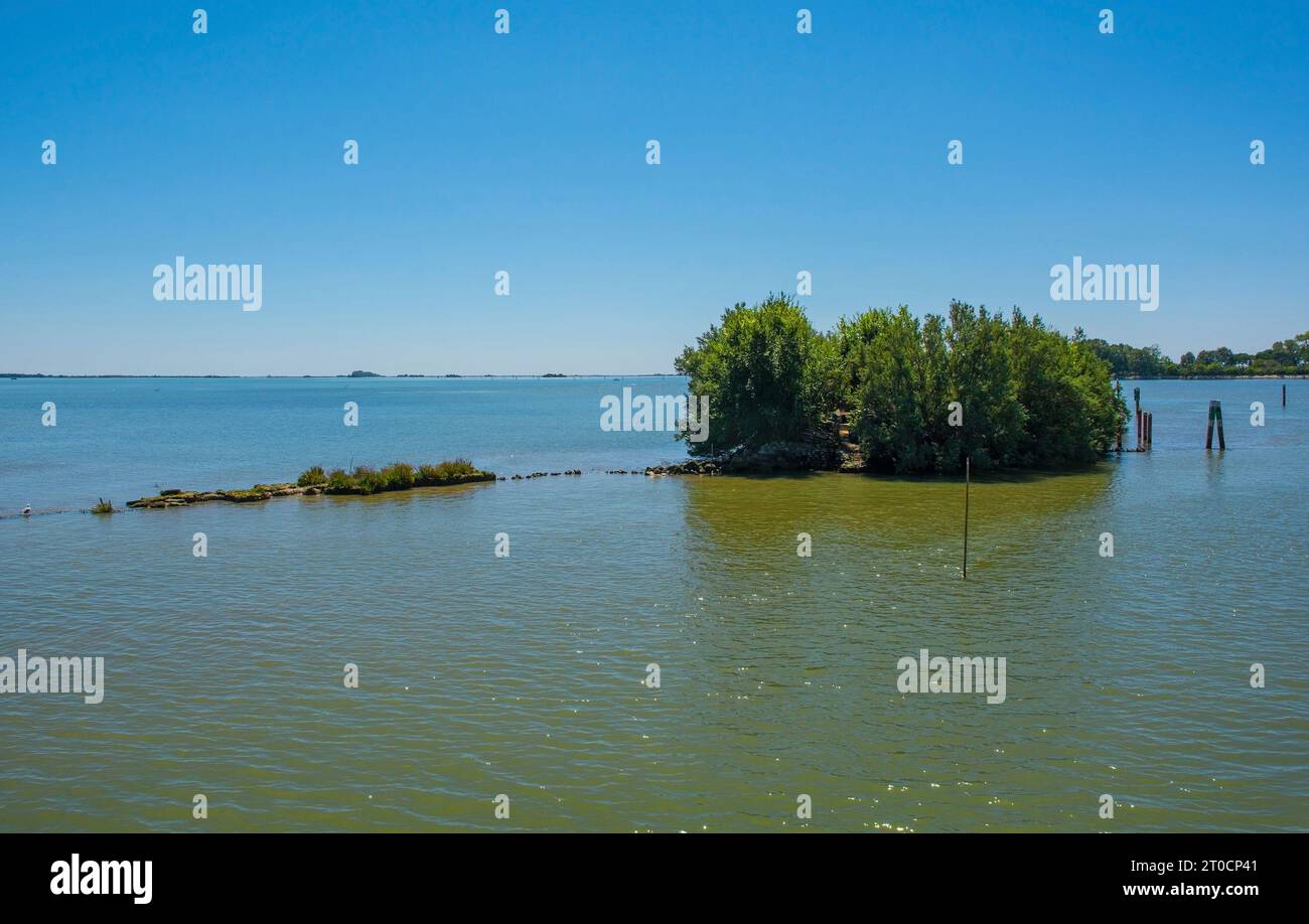 An island in the Grado section of the Marano and Grado Lagoon in Friuli ...