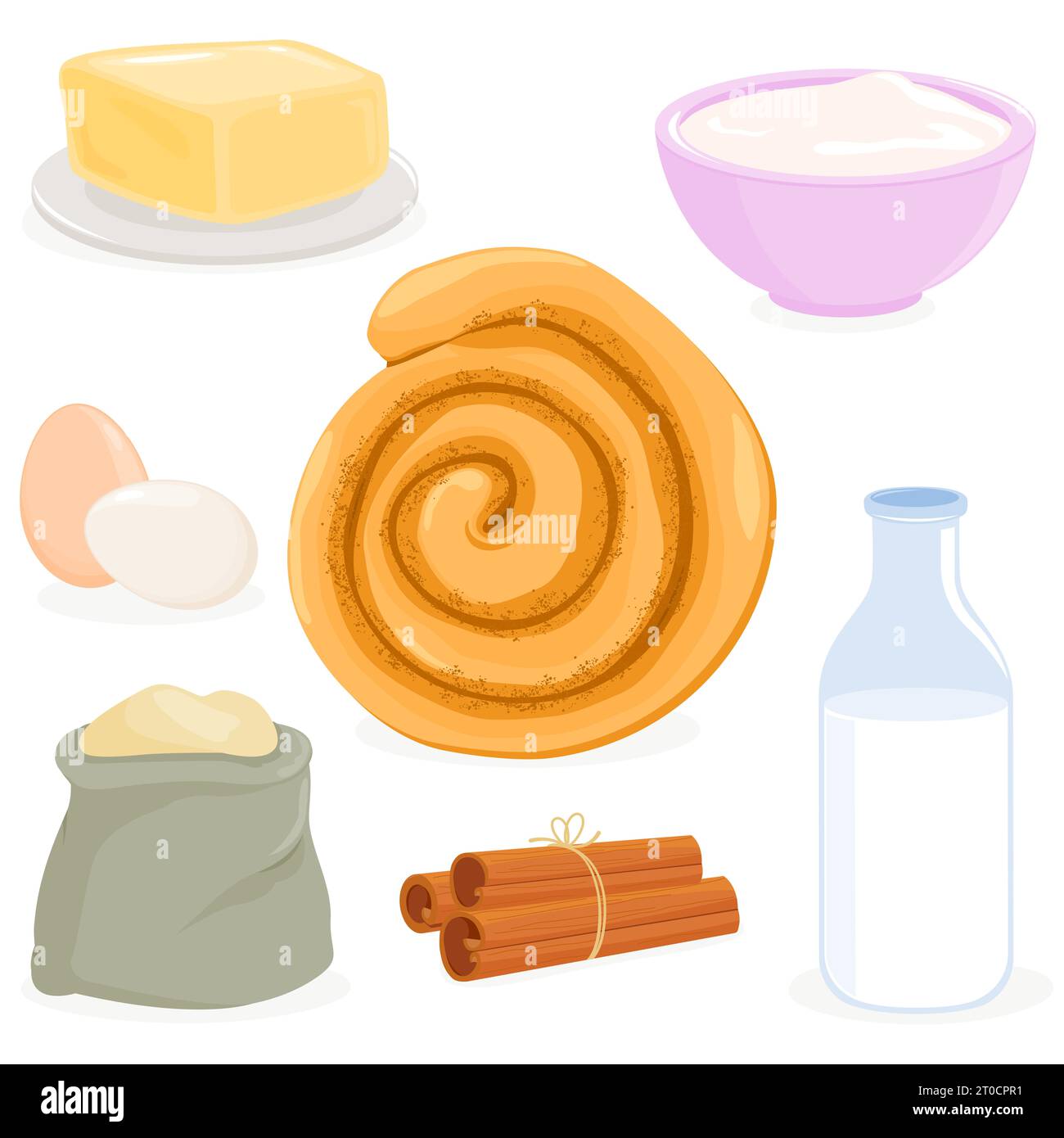 Cinnamon rolls recipe. Ingredients for cinnamon buns Stock Photo - Alamy
