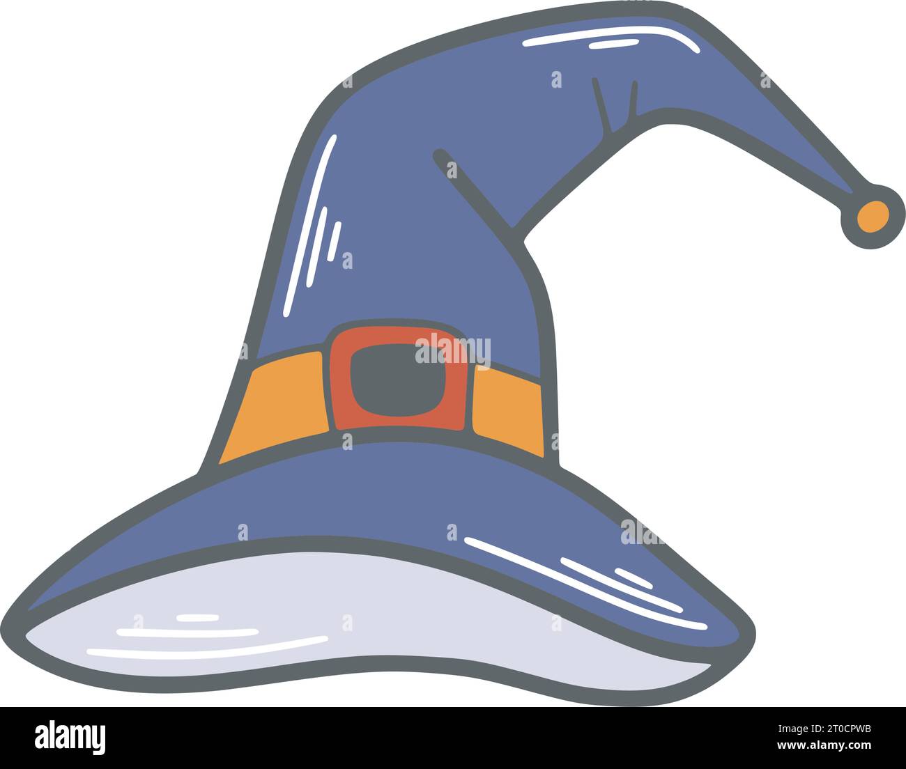 Witch hat doodle style illustration. Isolated decorative element for ...