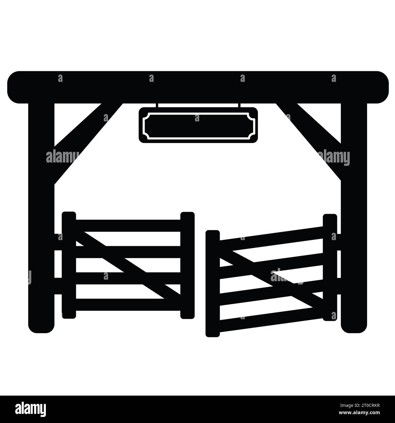 Paddock gate icon. Rodeo symbol. flat style Stock Photo - Alamy