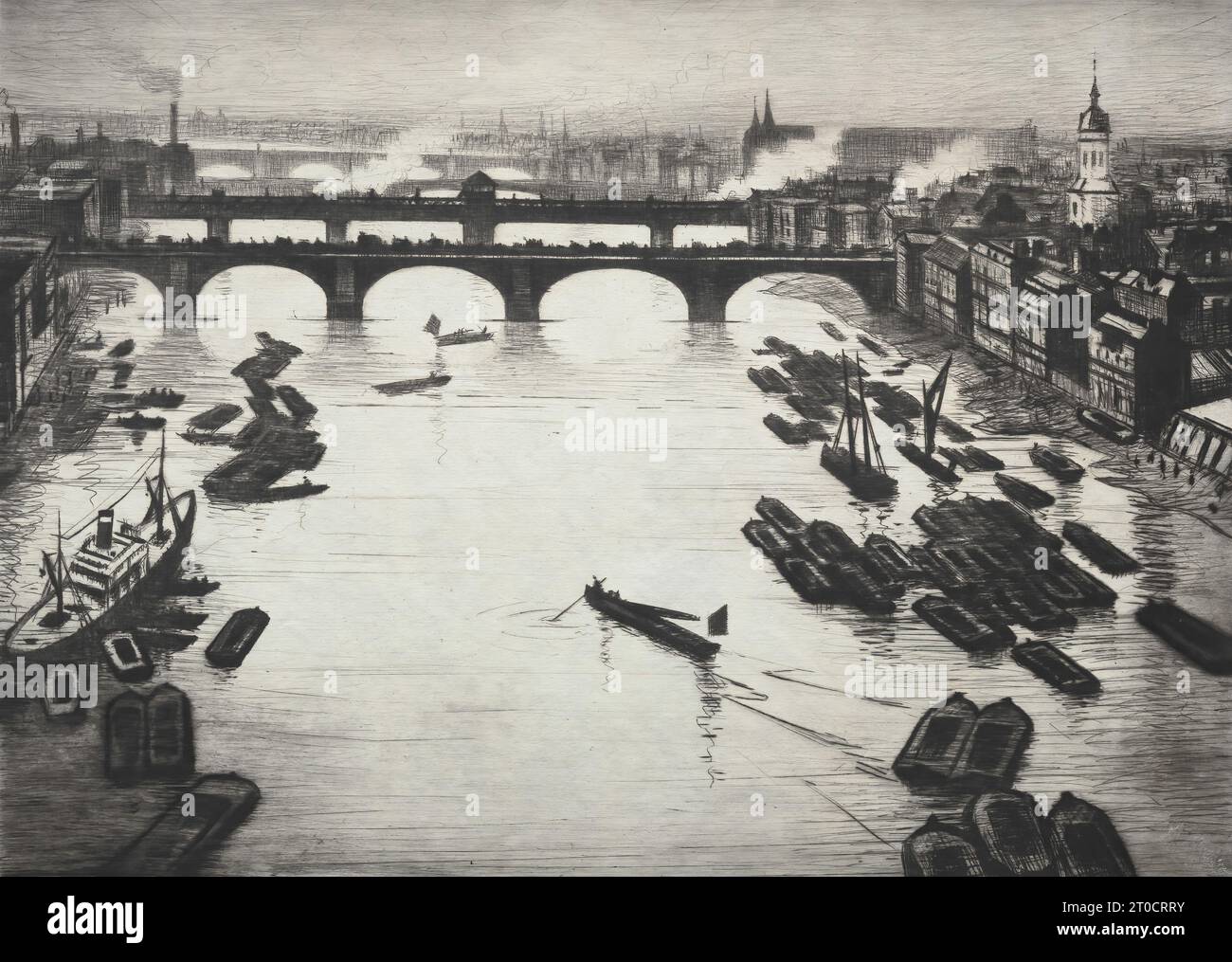 Die Brücken über die Themse in London, 1924, England, nach einem Foto ...