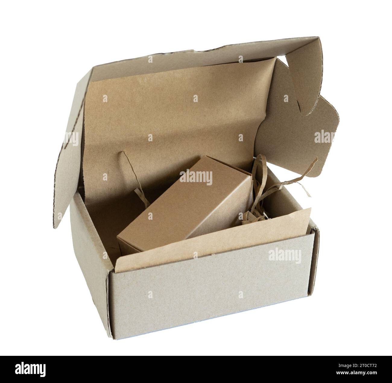 Open cardboard box. Packaging. Png file. Cardboard box with material ...