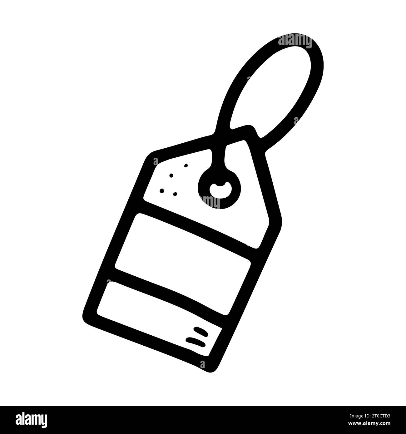 Doodle label with stripe. Hand-drawn outline present card isolated on ...