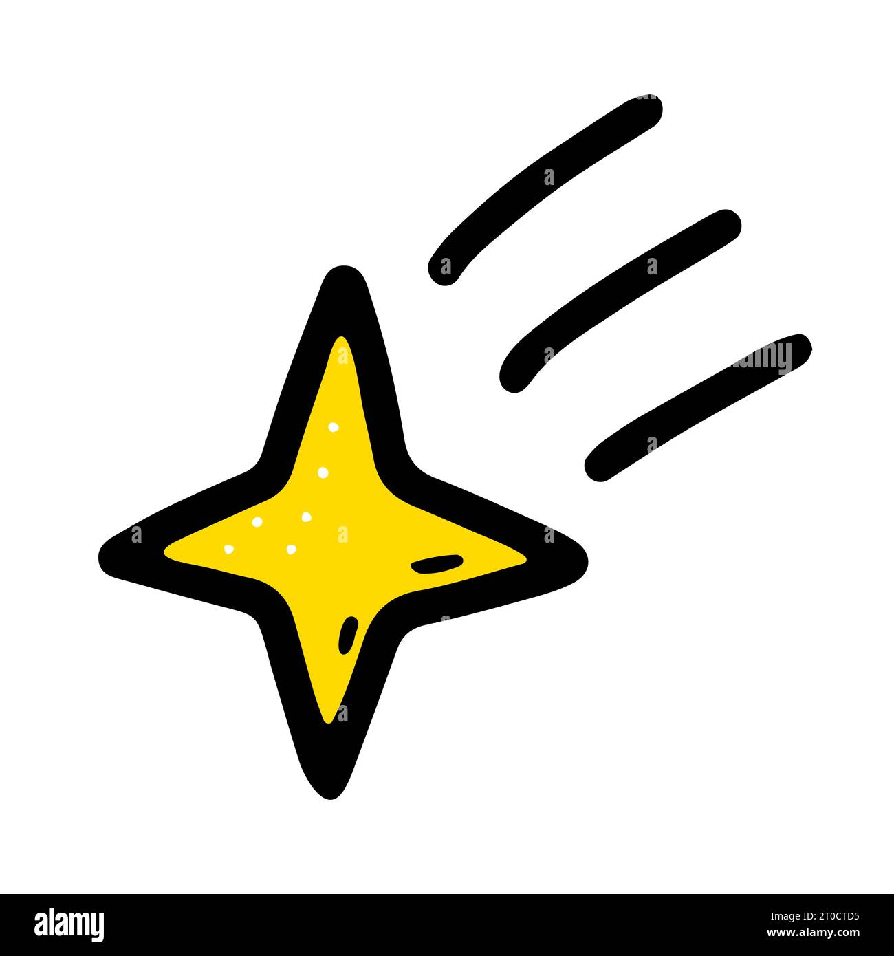 Space doodle comet. Hand-drawn asteroid isolated on white background ...