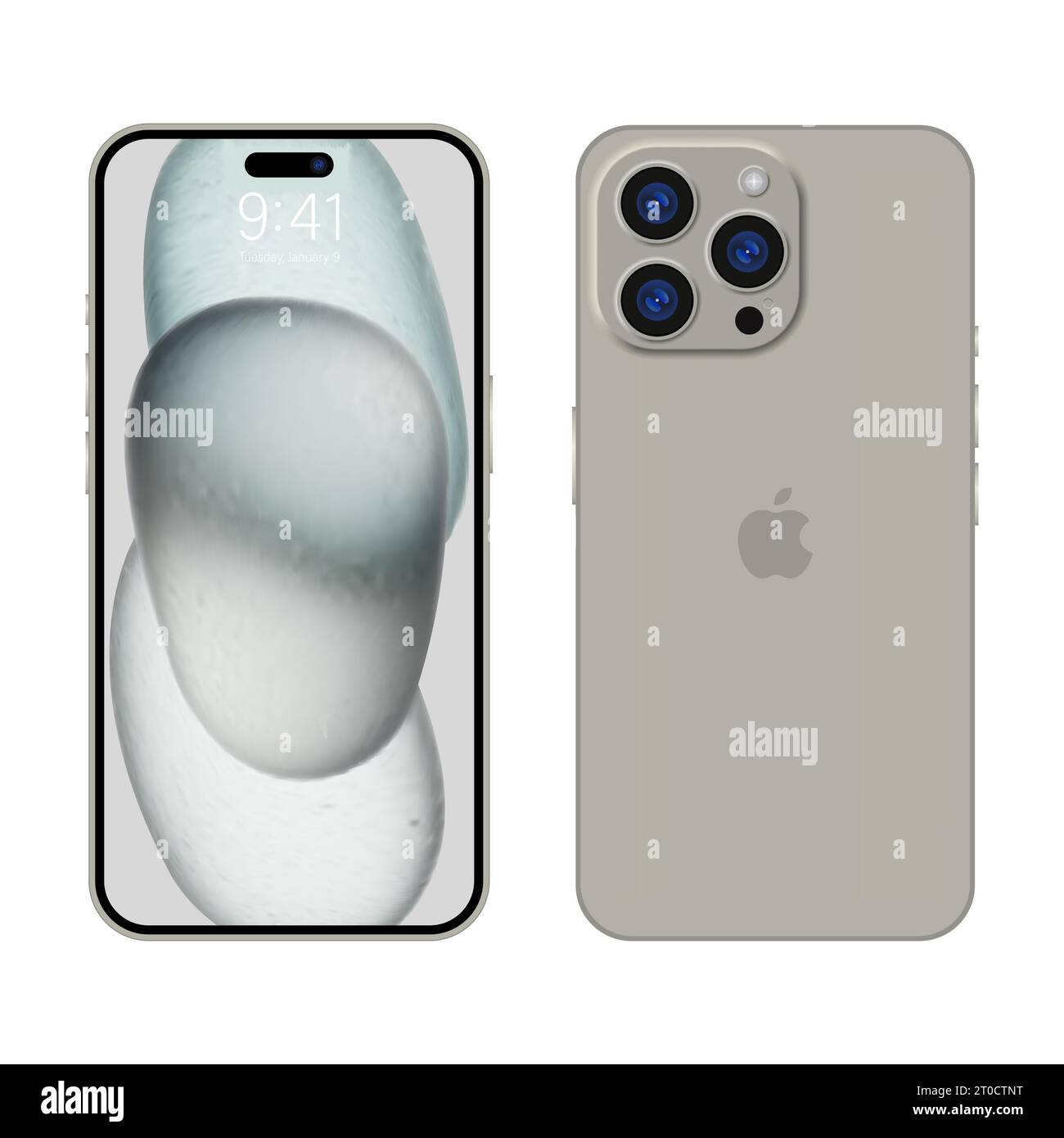 New iPhone 15 pro, pro max Deep gray color by Apple Inc. Mock-up screen ...