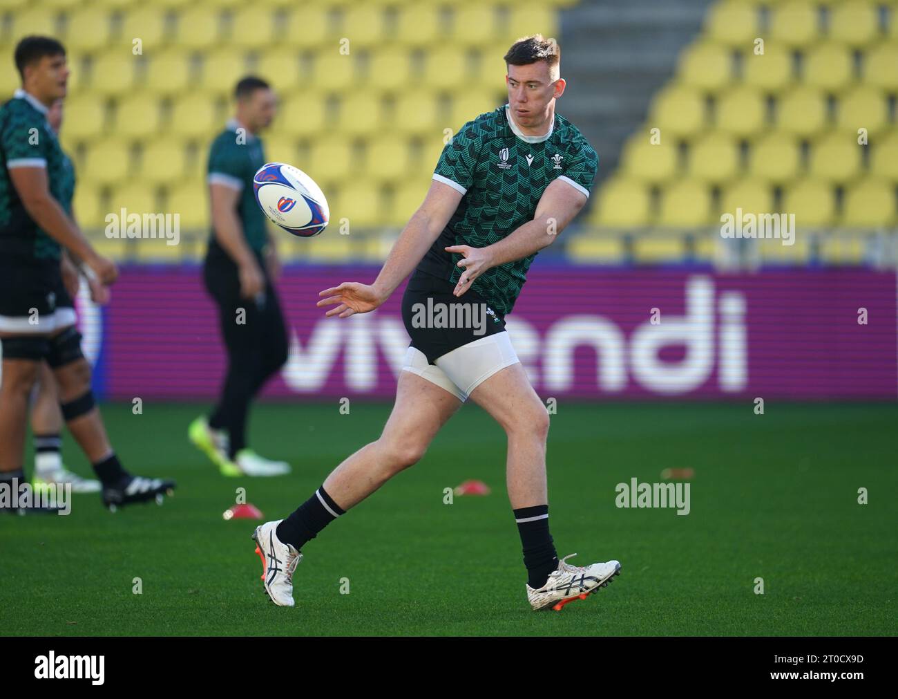 Wales' Adam Beard during the team run at the Stade de la Beaujoire in ...