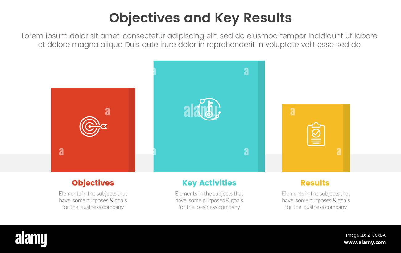 okr objectives and key results infographic 3 point stage template with ...