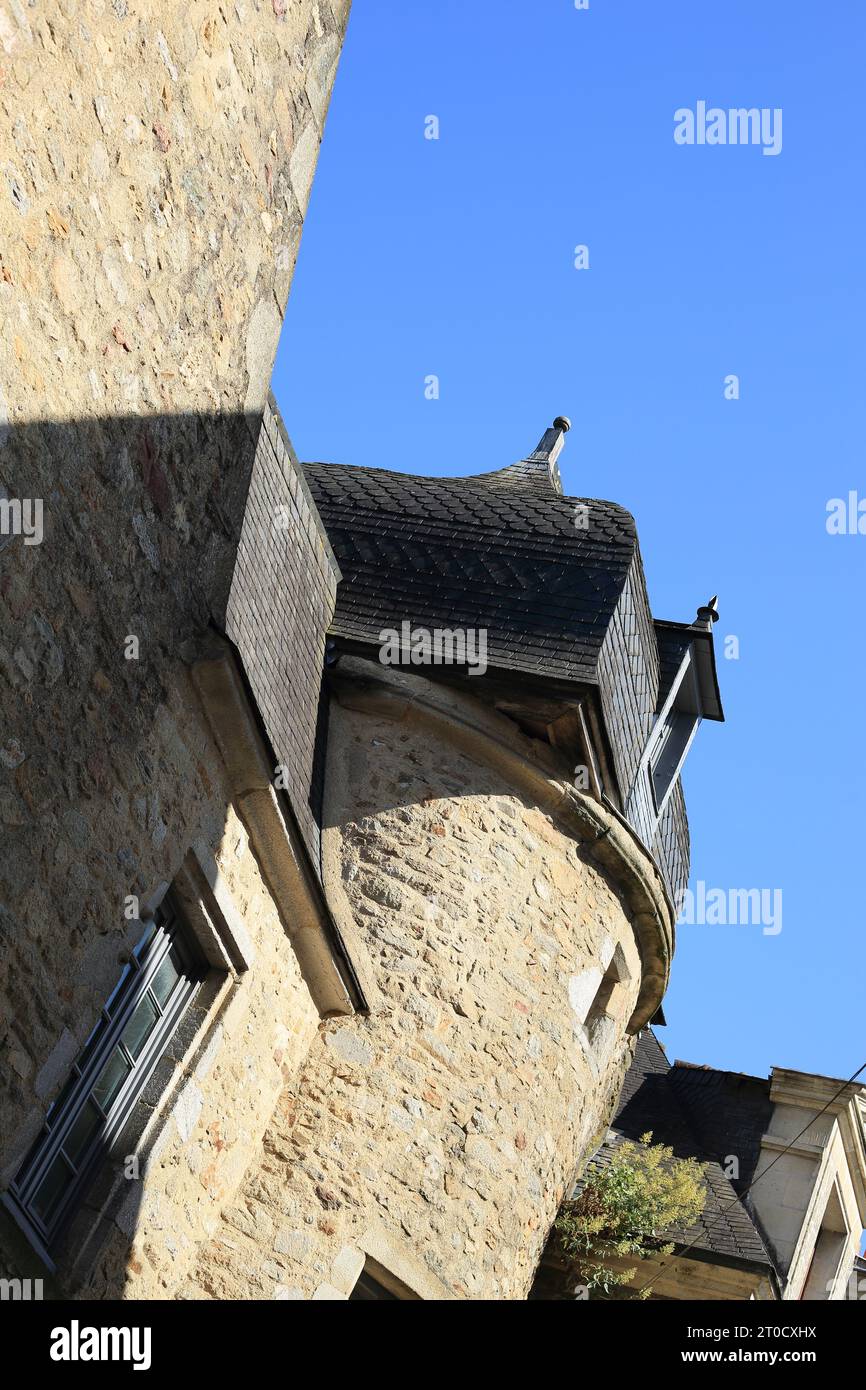 Unusual round stone building with slate roof in Rue Noe, Vannes ...