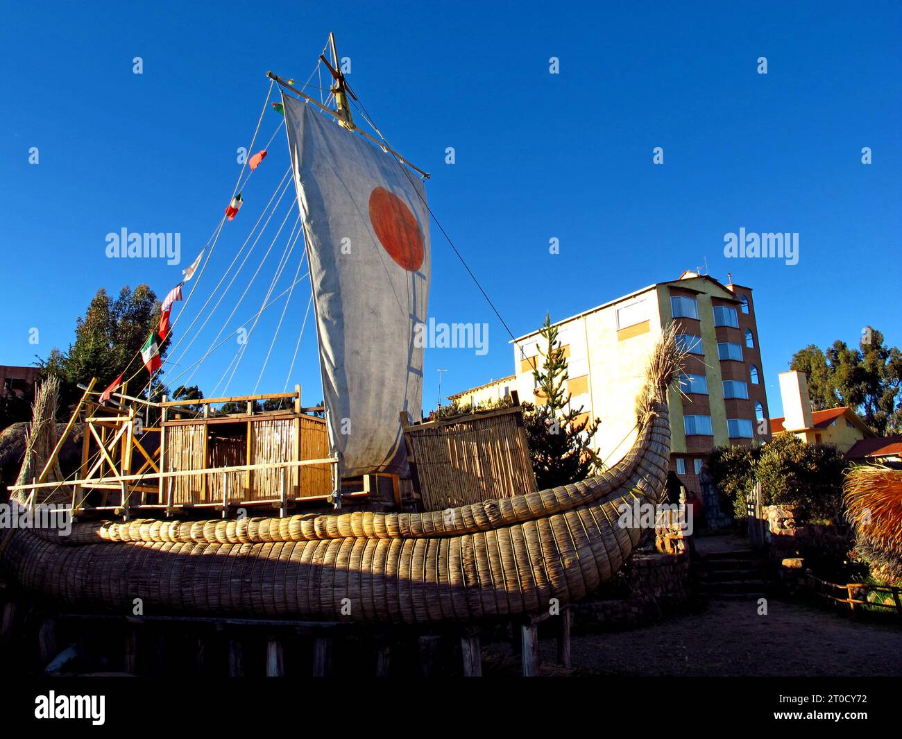 Boat on lake Titicaca in Andes of Bolivia Stock Photo - Alamy