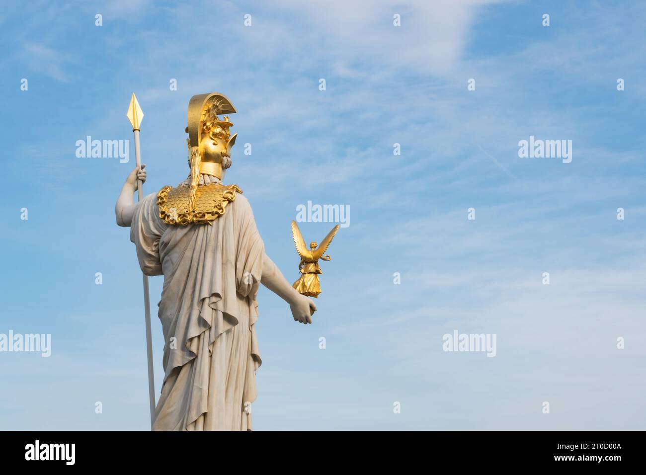 Pallas Athene statue in front of the Austrian houses of Parliament in ...