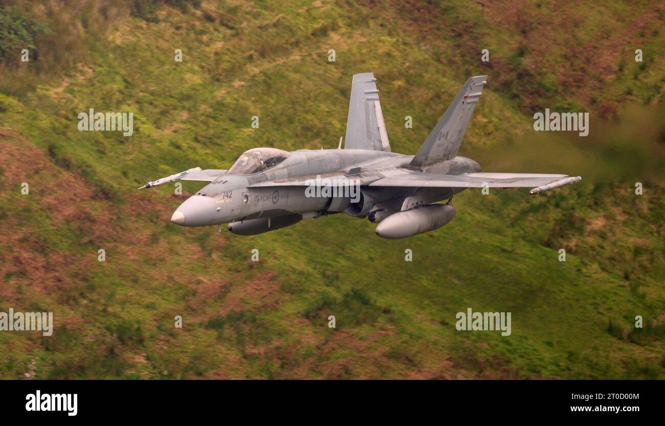 Royal Canadian Air Force CF-188 724 Hornet low level flying in the ...