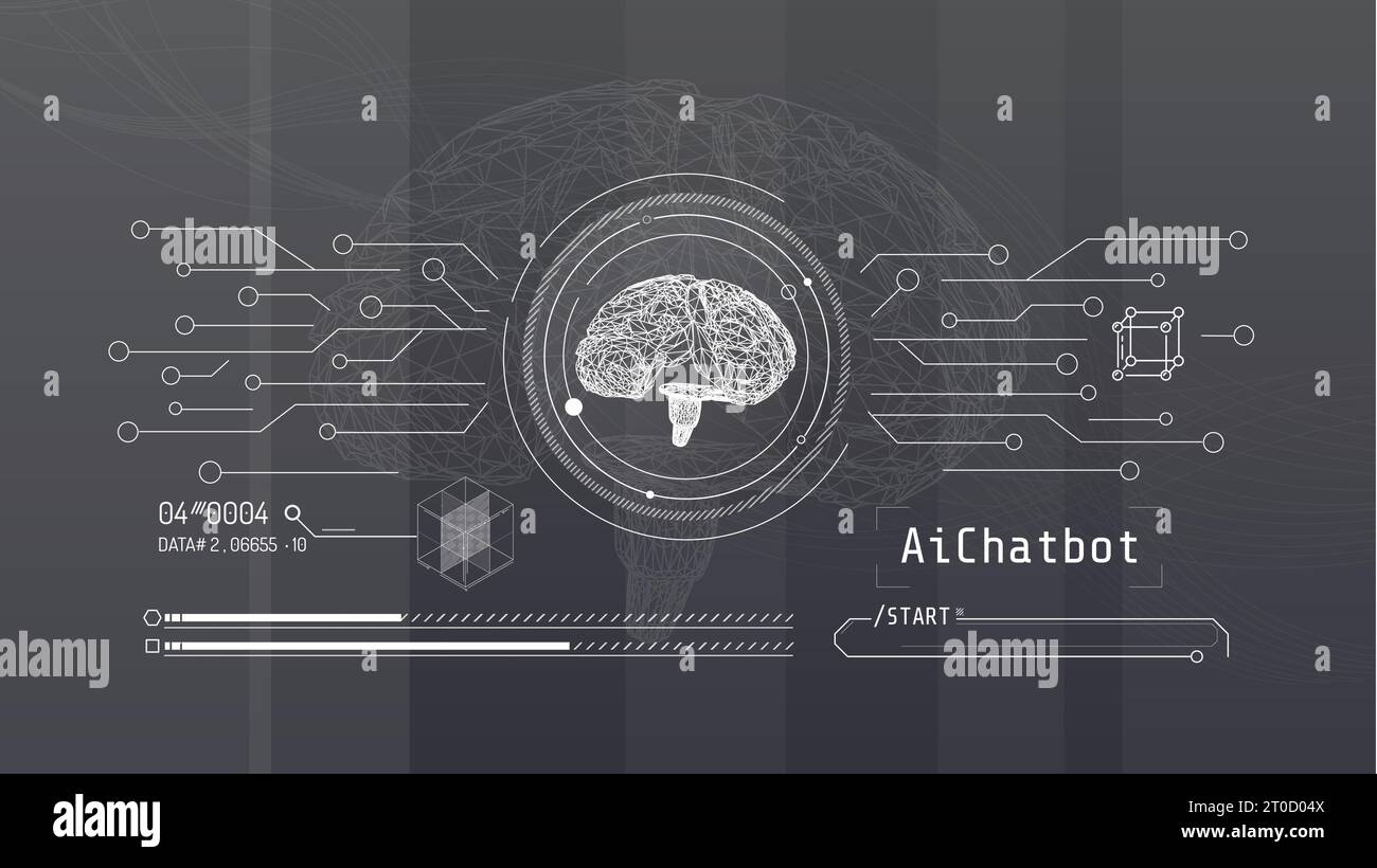 Hologram of digital brain with artificial intelligence, neural network concept Stock Vector ...