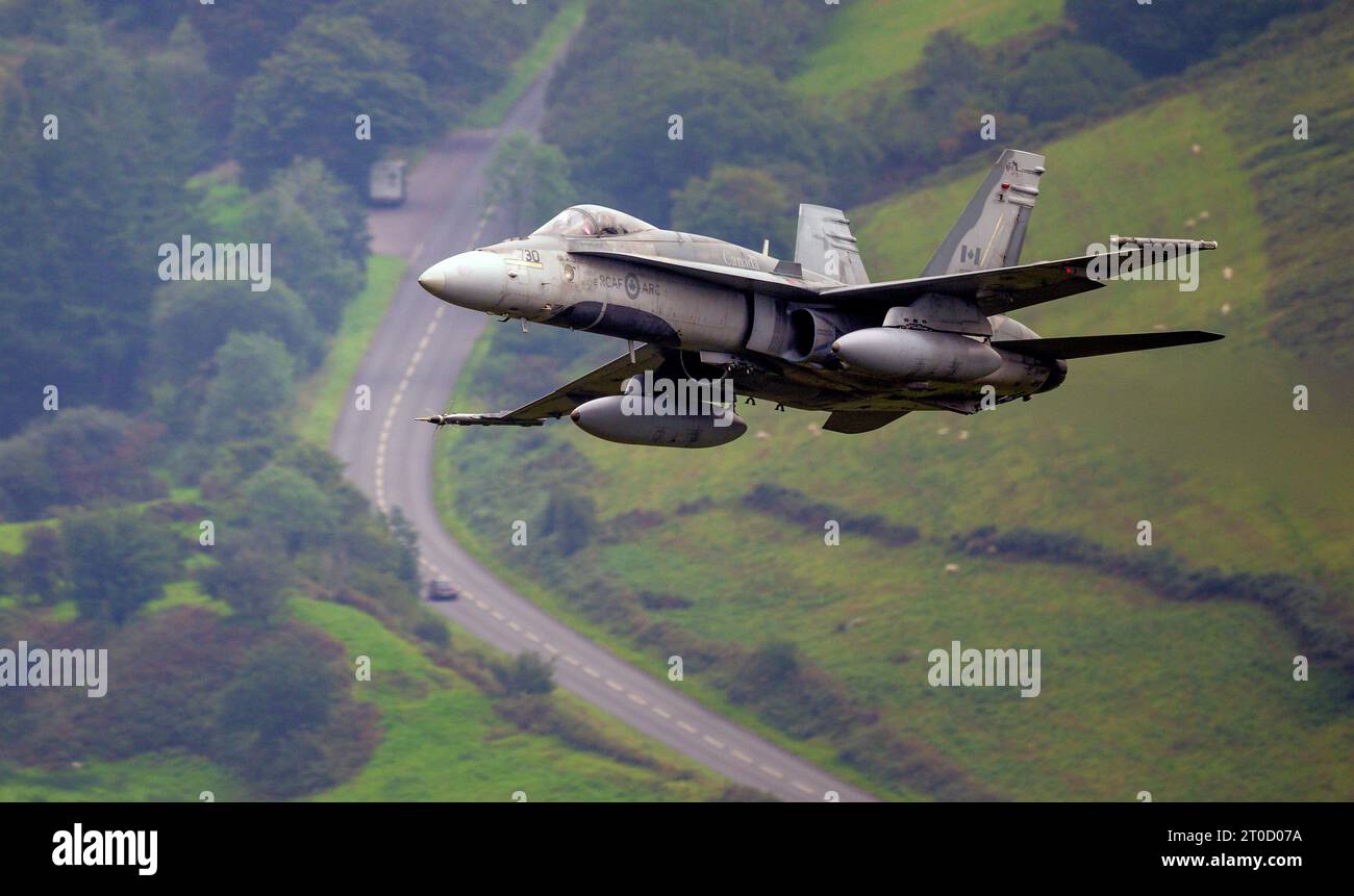 Royal Canadian Air Force CF-188 730 Hornet low level flying in the ...