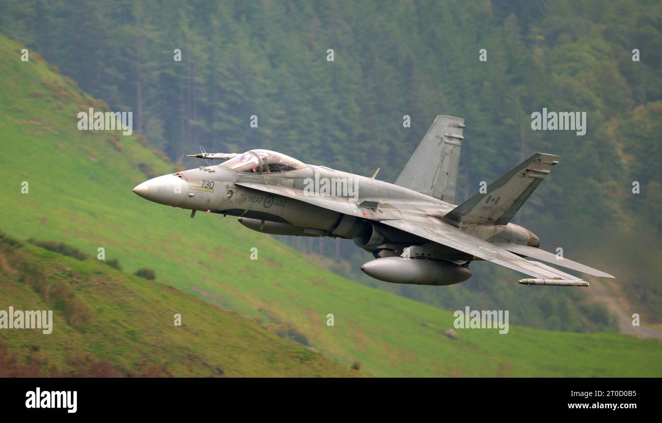 Royal Canadian Air Force CF-188 730 Hornet low level flying in the ...