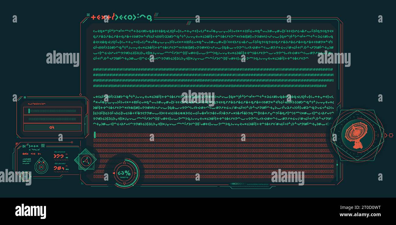 Sci-fi interface of data decoding program Stock Vector Image & Art - Alamy