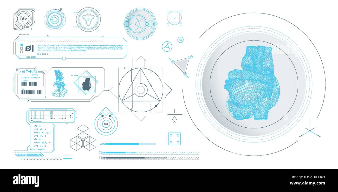 Vector data elements for sci-fi interface infographics Stock Vector ...