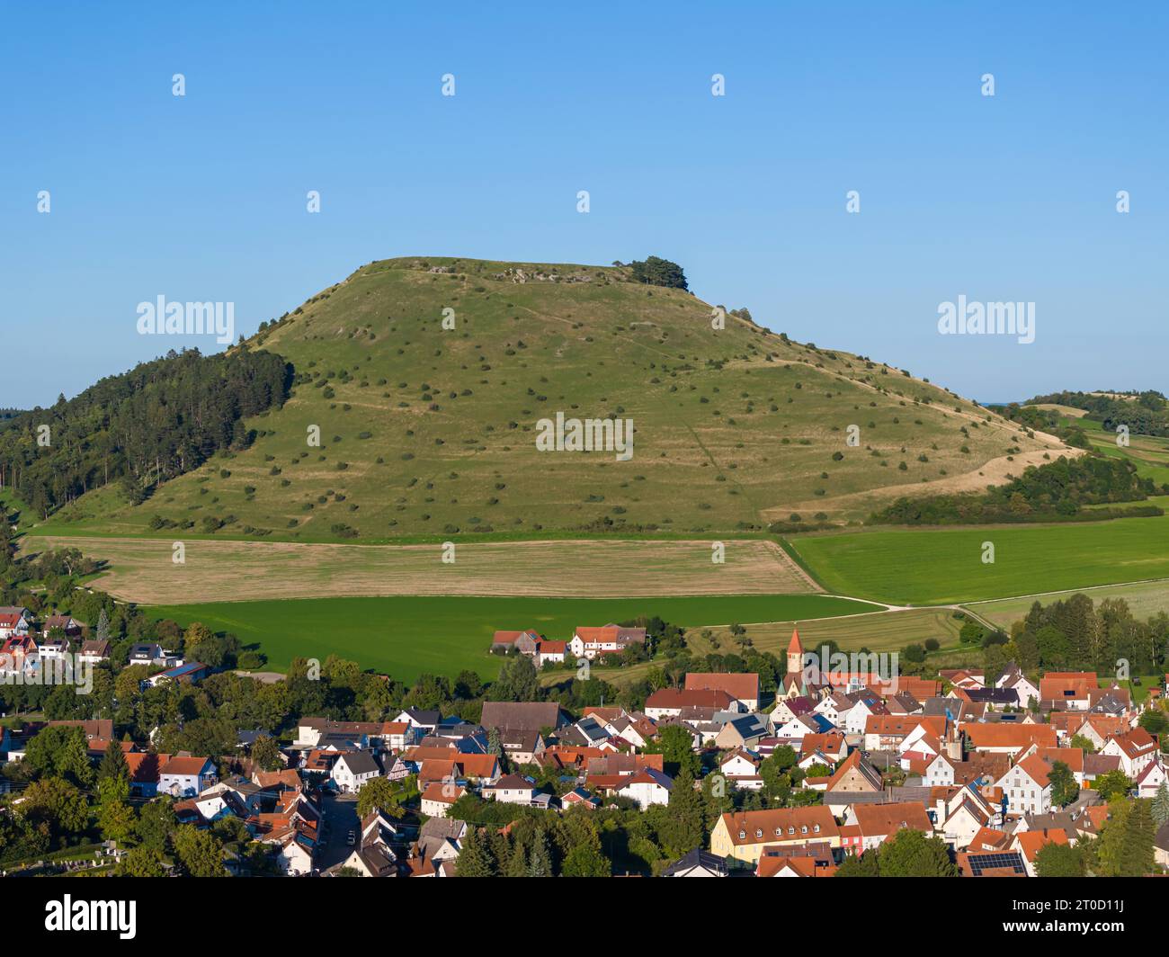 Mount Ipf near Bopfingen on the Ostalb, witness mountain, summit ...