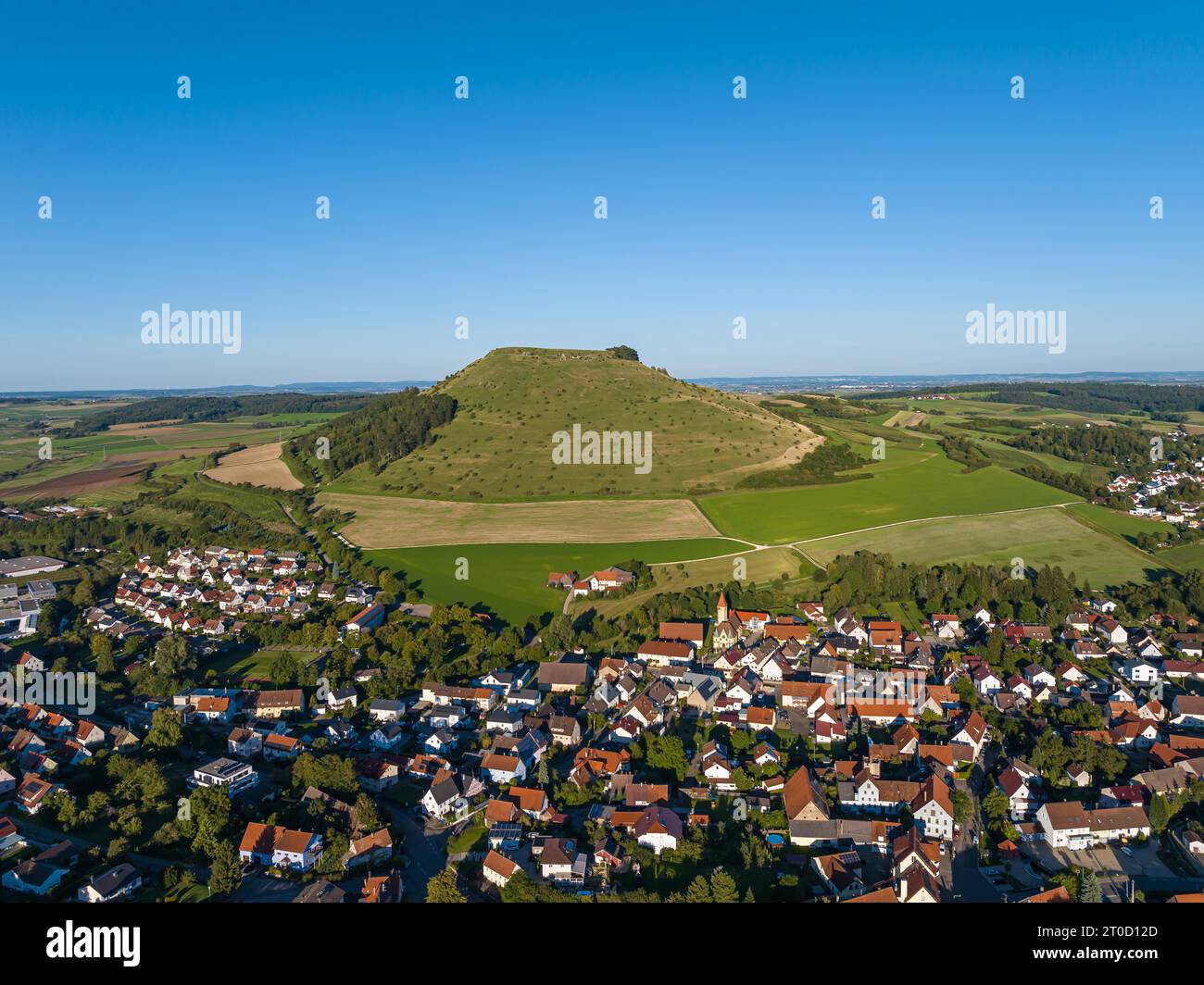 Mount Ipf near Bopfingen on the Ostalb, witness mountain, summit ...