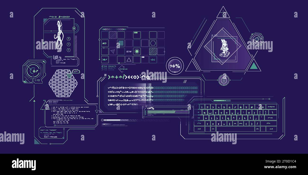 Scientific research data processing interface Stock Vector Image & Art ...