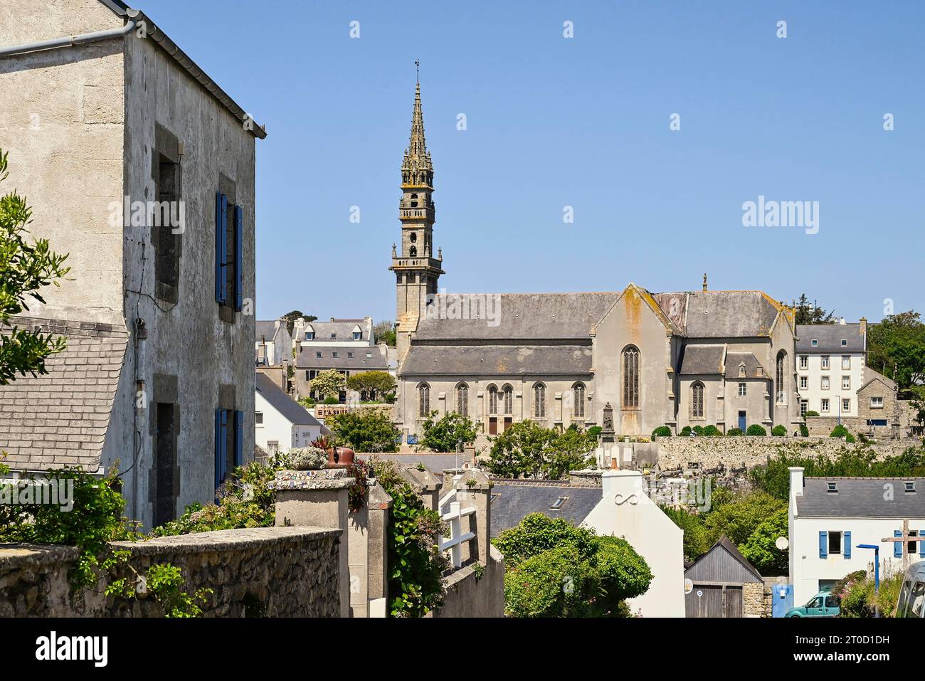 Church of St. Paul-Aurelien in Lampaul, Ouessant Island, Finistere ...