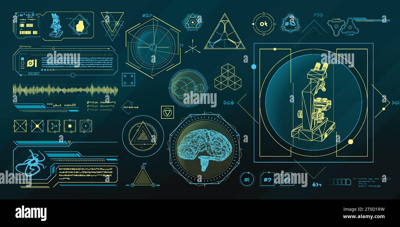 Vector data elements for sci-fi interface infographics Stock Vector ...