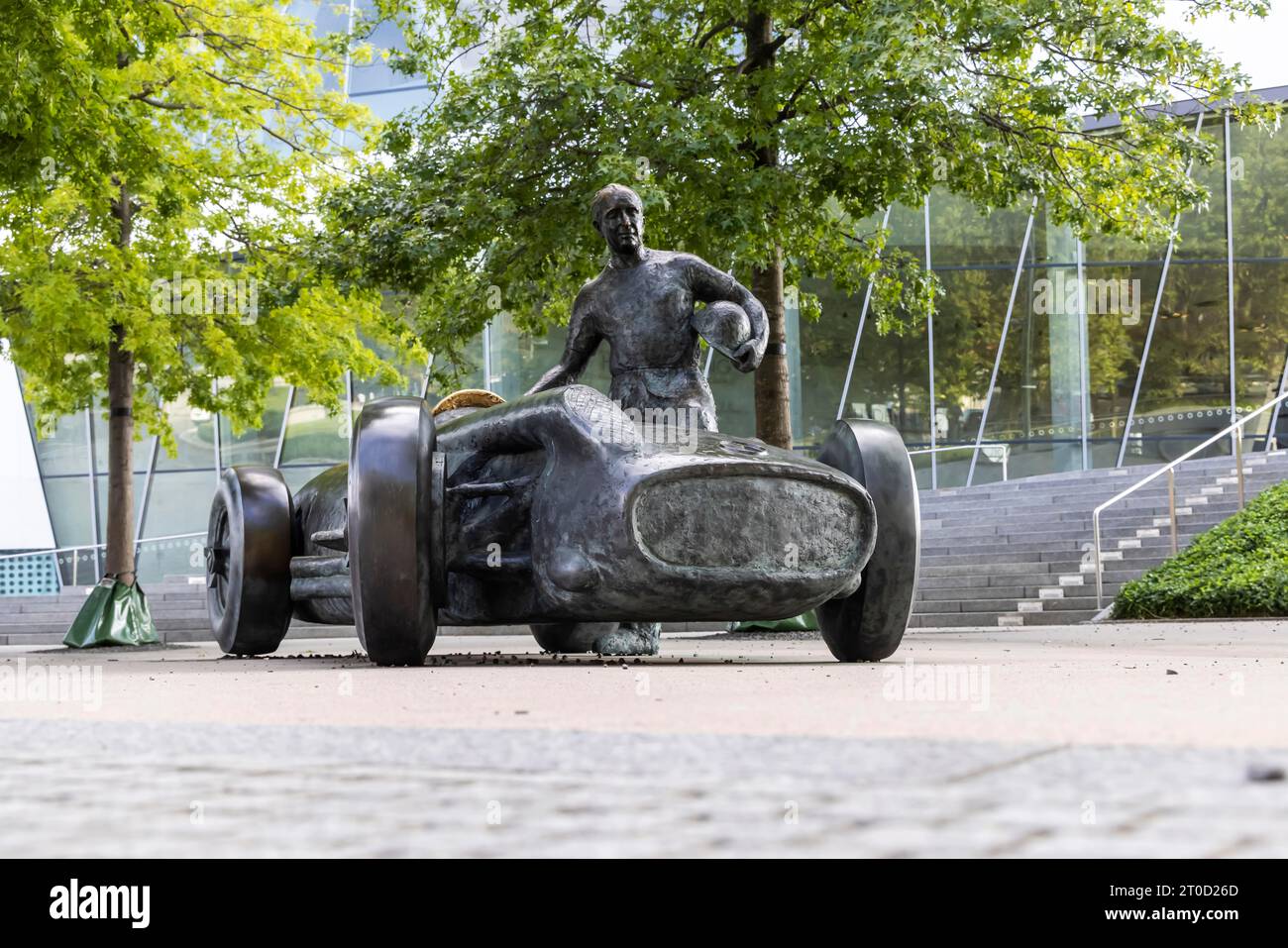 Monument in front of the Mercedes-Benz Museum commemorates the ...
