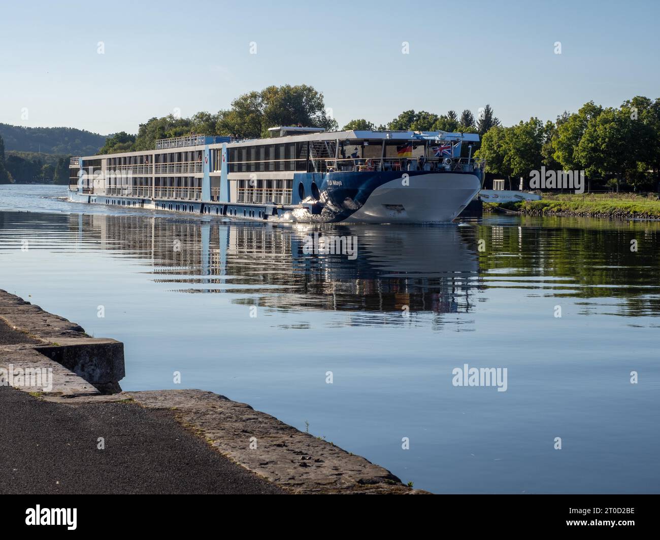 River cruise ship on the Main River, Tui Maya, Ochsenfurt, Lower ...