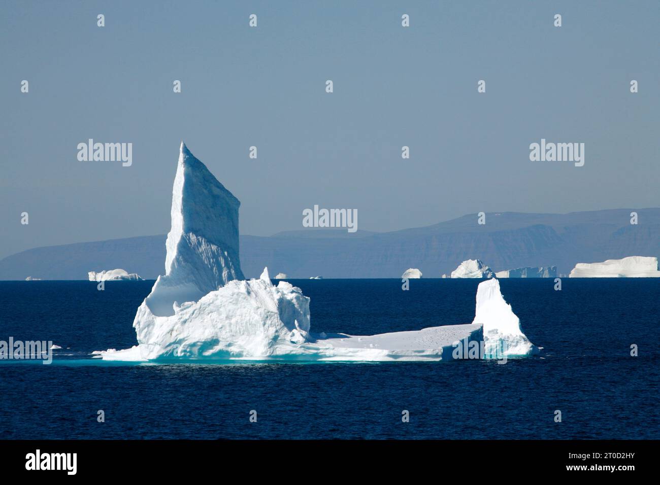Floating icebergs from the Ilulissat Kangerlua Glacier also known as Sermeq Kujalleq at Disko ...