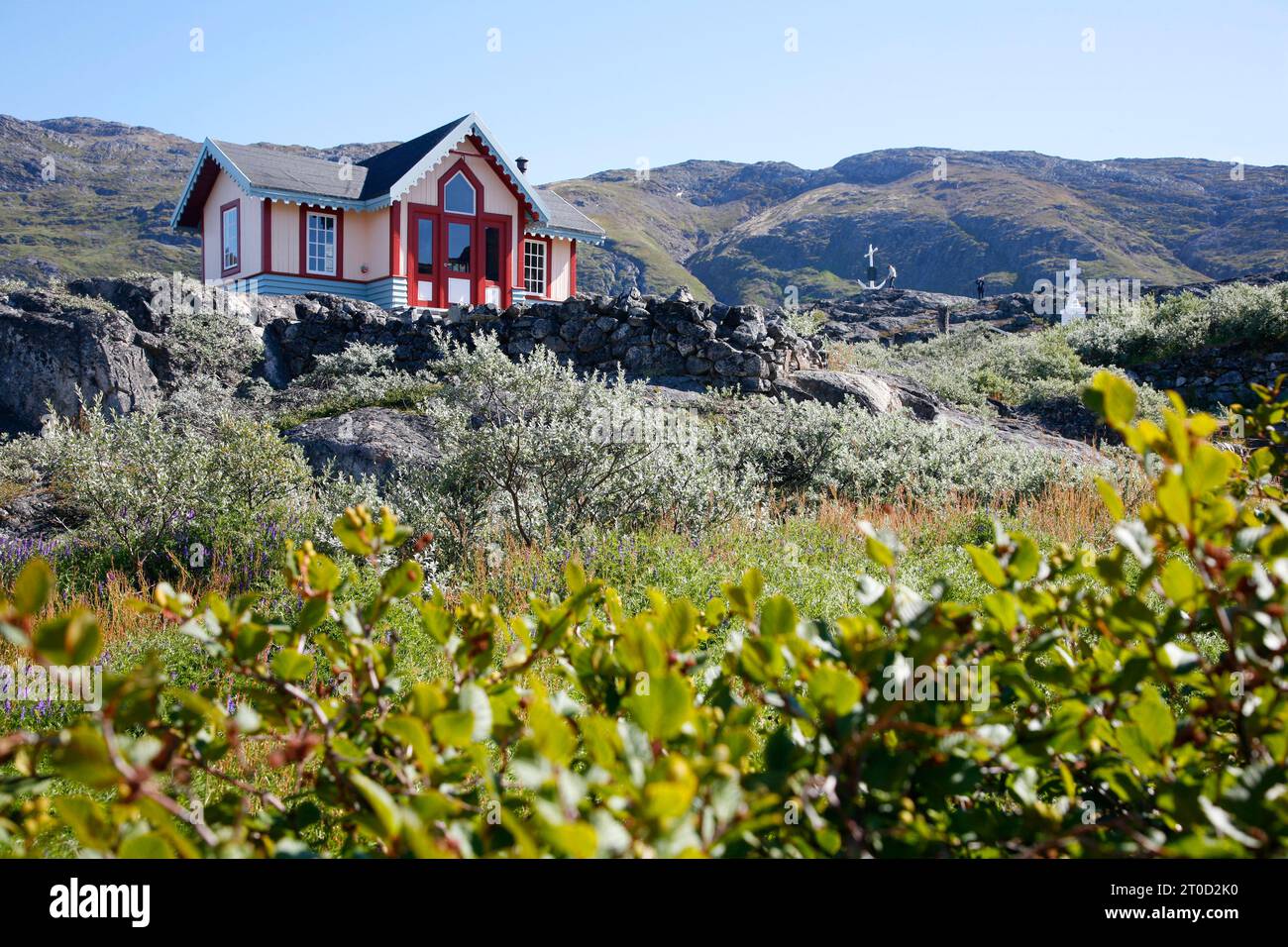 The Norwegian Tea House in the miners town of Ivigtut, Greenland Stock ...