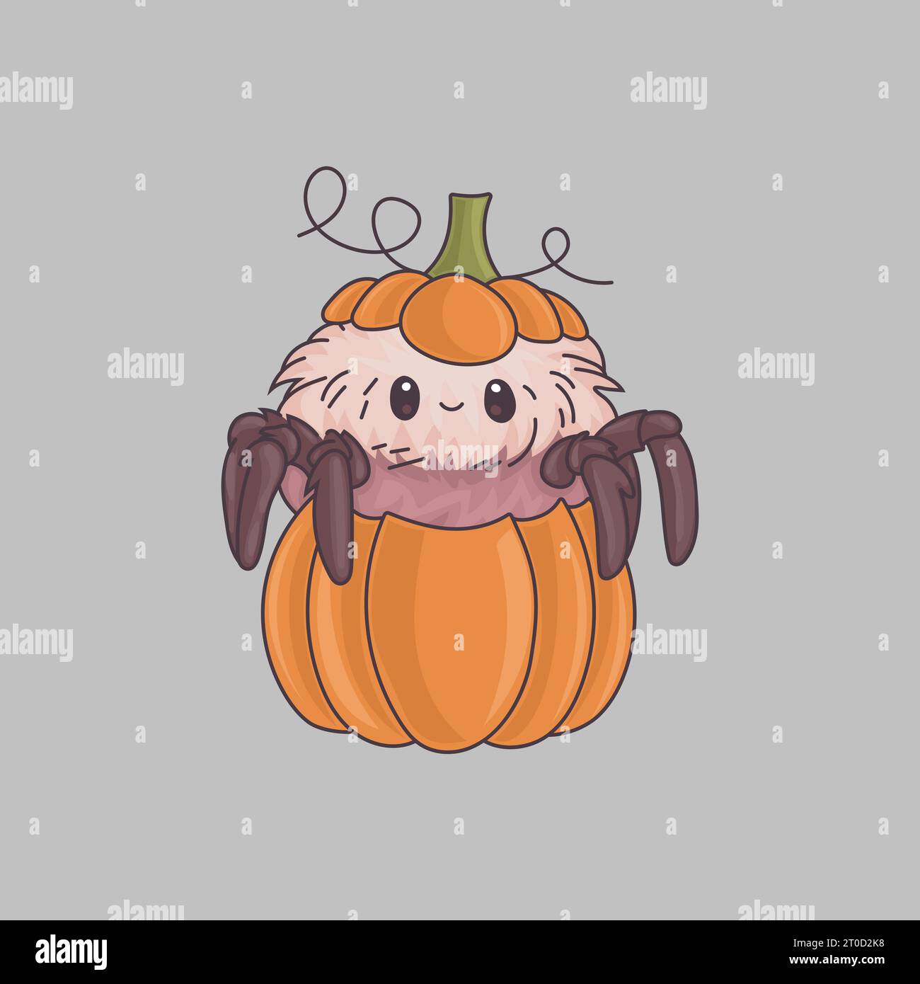 Cartoon Clipart Halloween Spider Illustration. Cute Clip Art Halloween ...