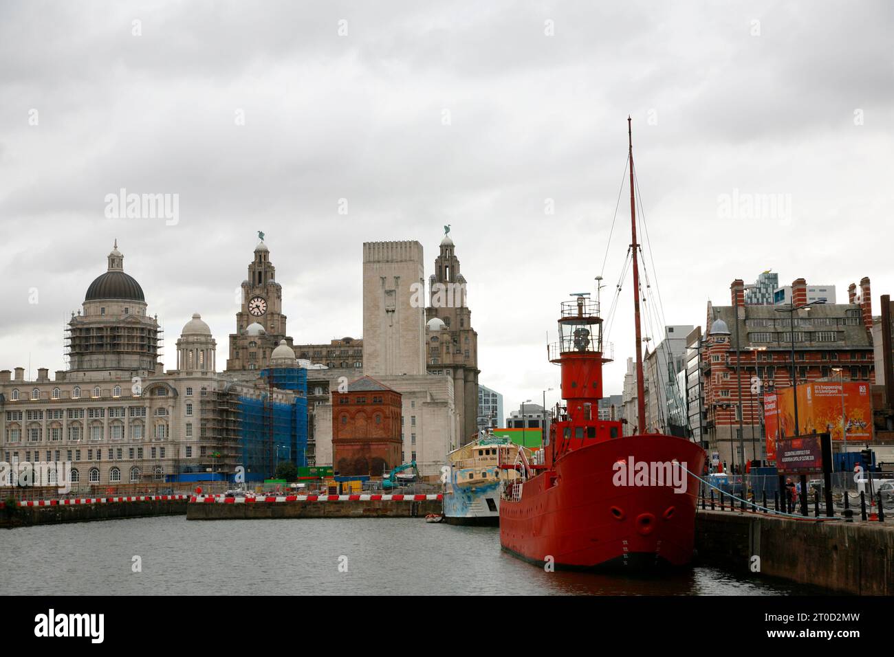 The red light ship at canning dock next to Albert dock with the Liver ...