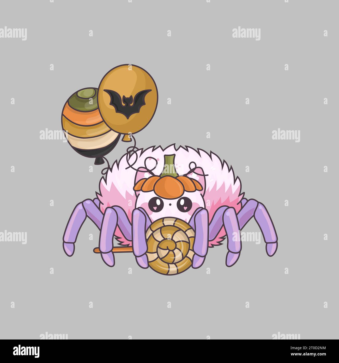 Cartoon Clipart Halloween Spider Illustration. Cute Clip Art Halloween ...