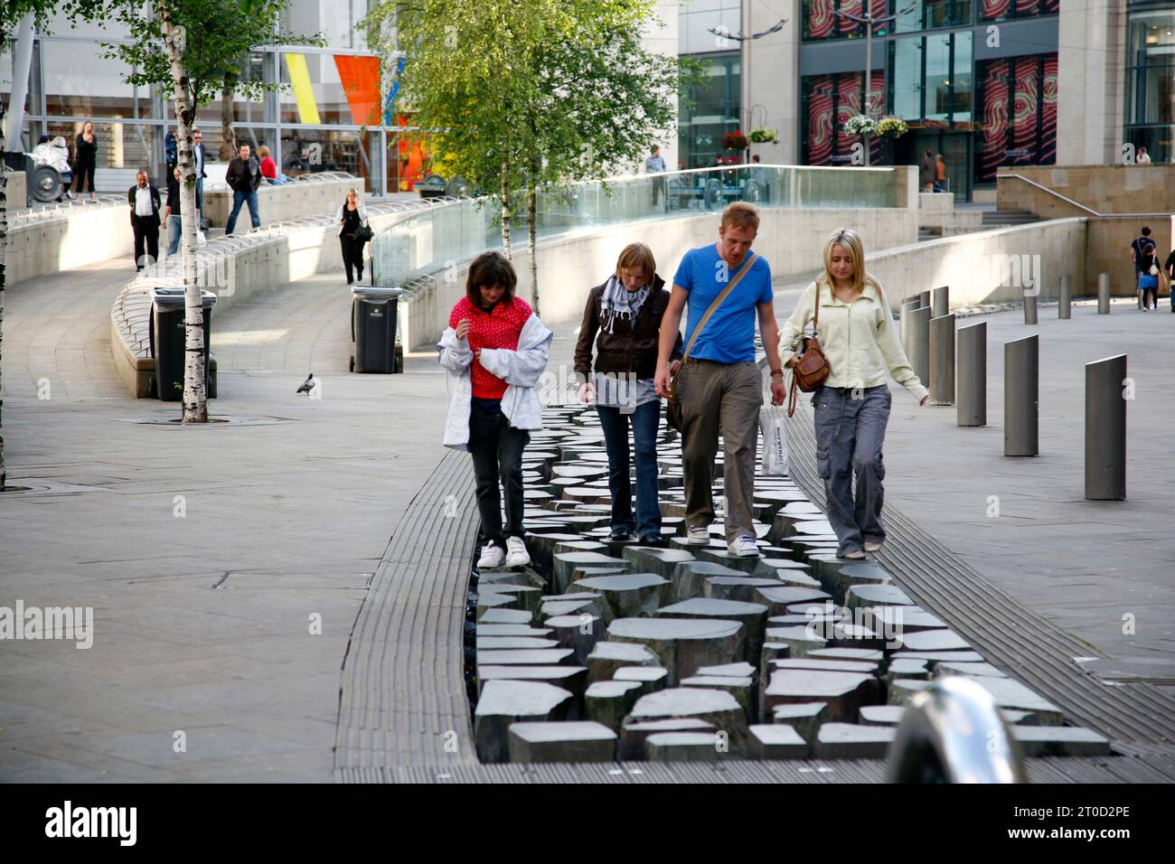 People at Exchange square and triangle shopping arcade, the Manchester ...