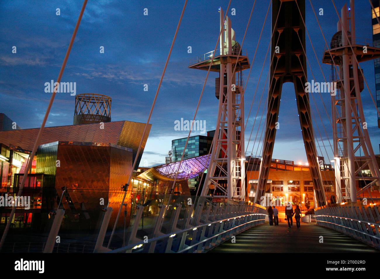 The millenium Bridge at Salford Quays, Manchester, England, UK Stock ...