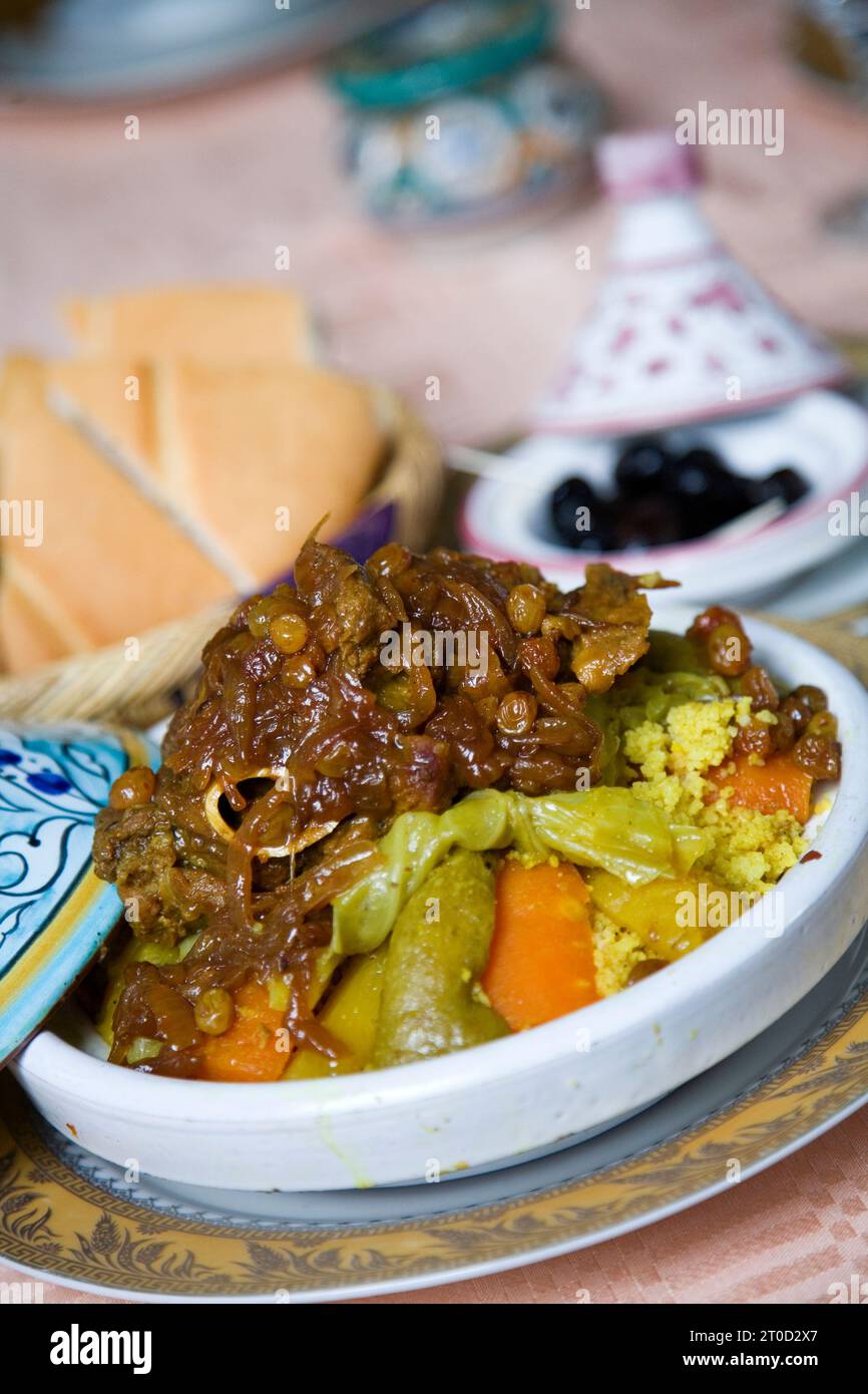 Couscous served at Marhaba Palace, a luxurious palace restaurant in the ...