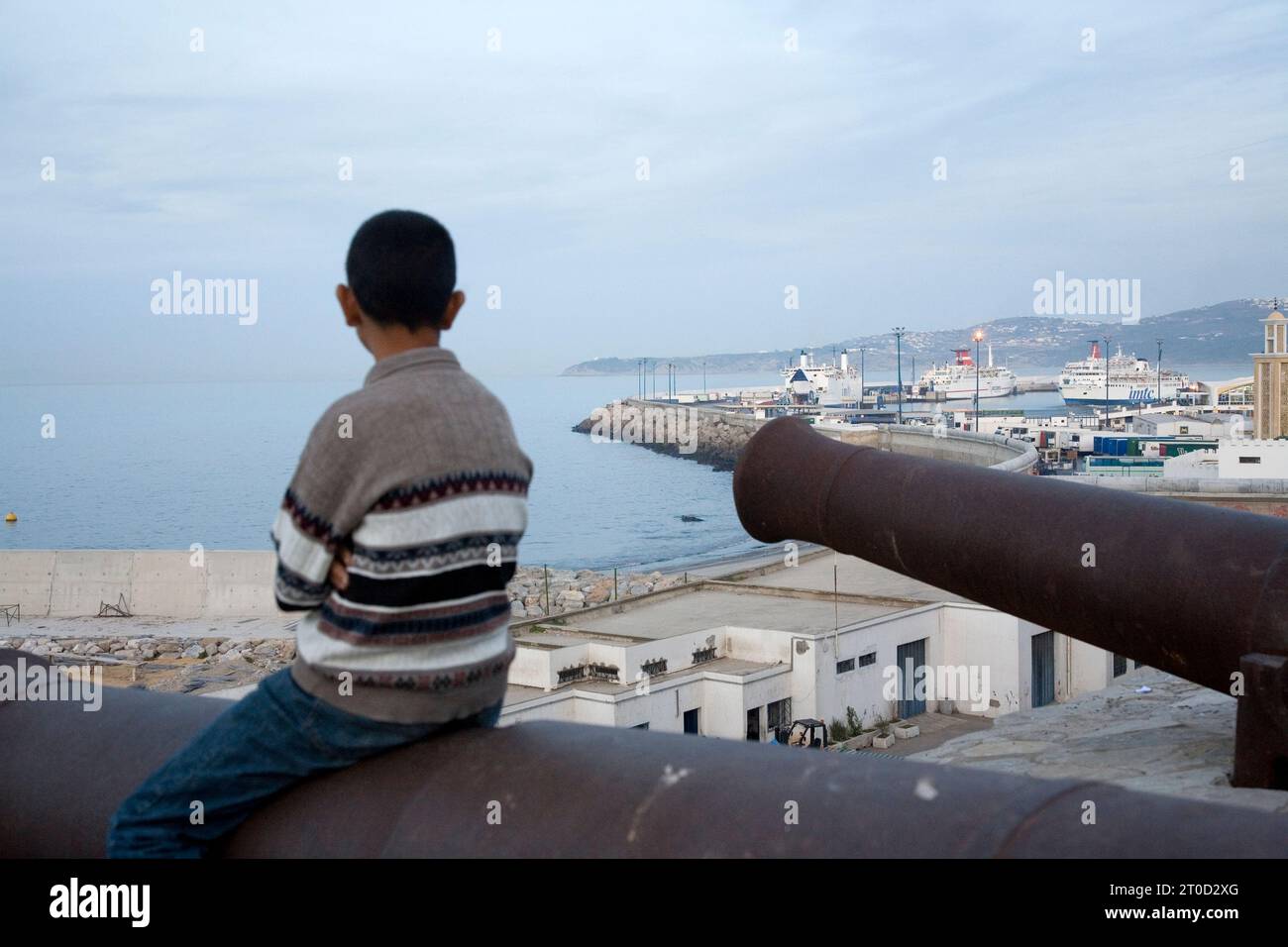 View over Tangier port. Tangier. Morocco Stock Photo - Alamy