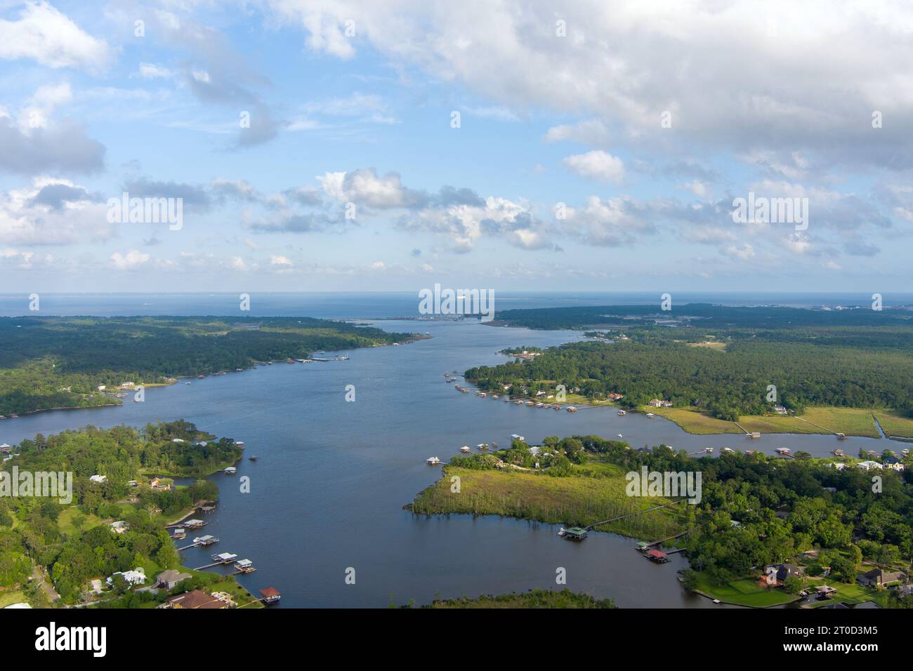 Aerial view of Dog River and Mobile Bay Stock Photo - Alamy