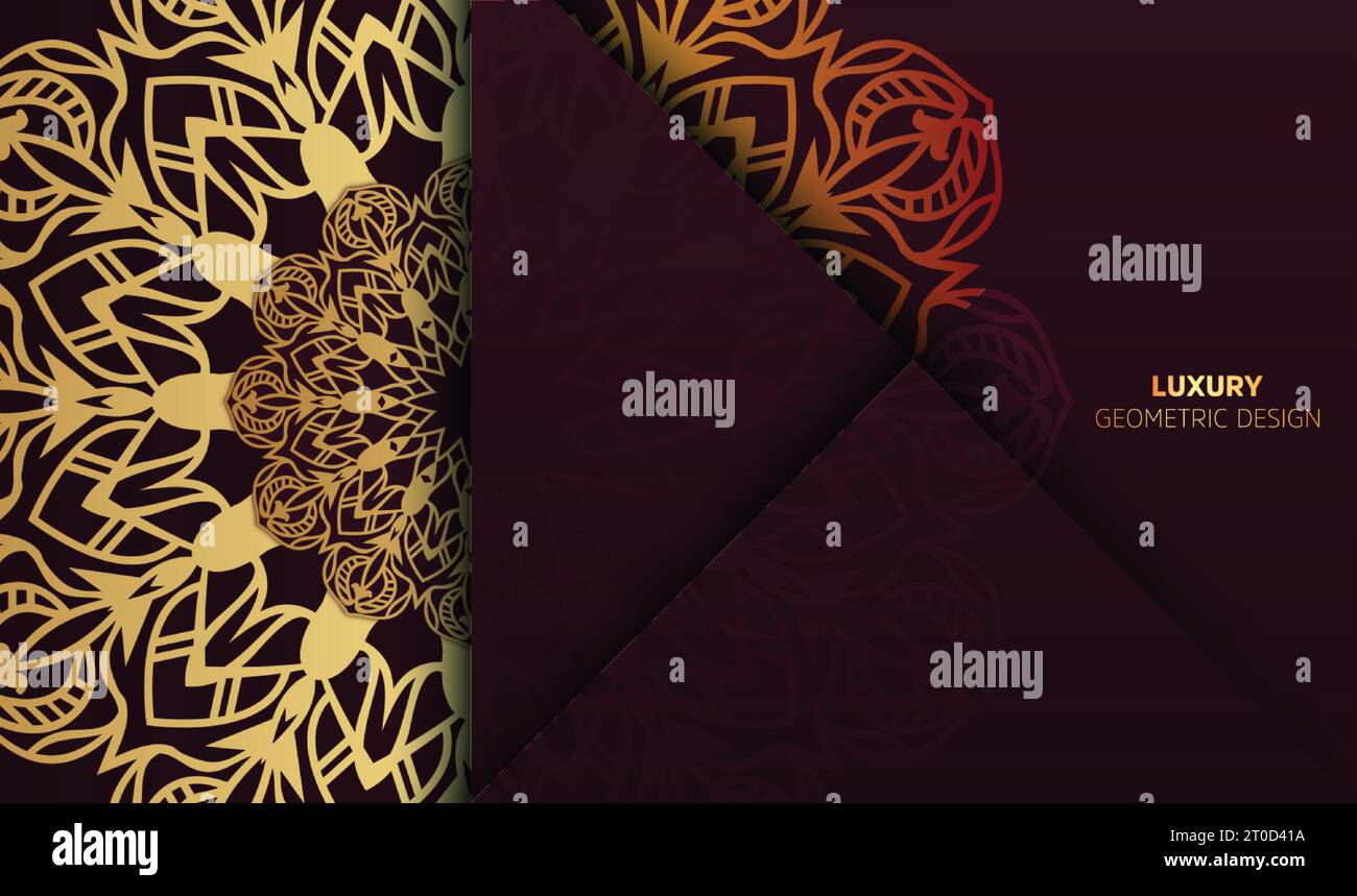 abstract style golden colors with red gradient color mandala background ...
