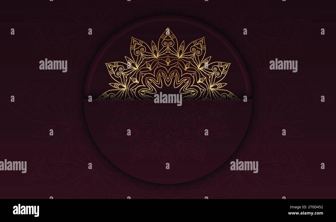 gradient red color creative golden color mandala creative art style ...