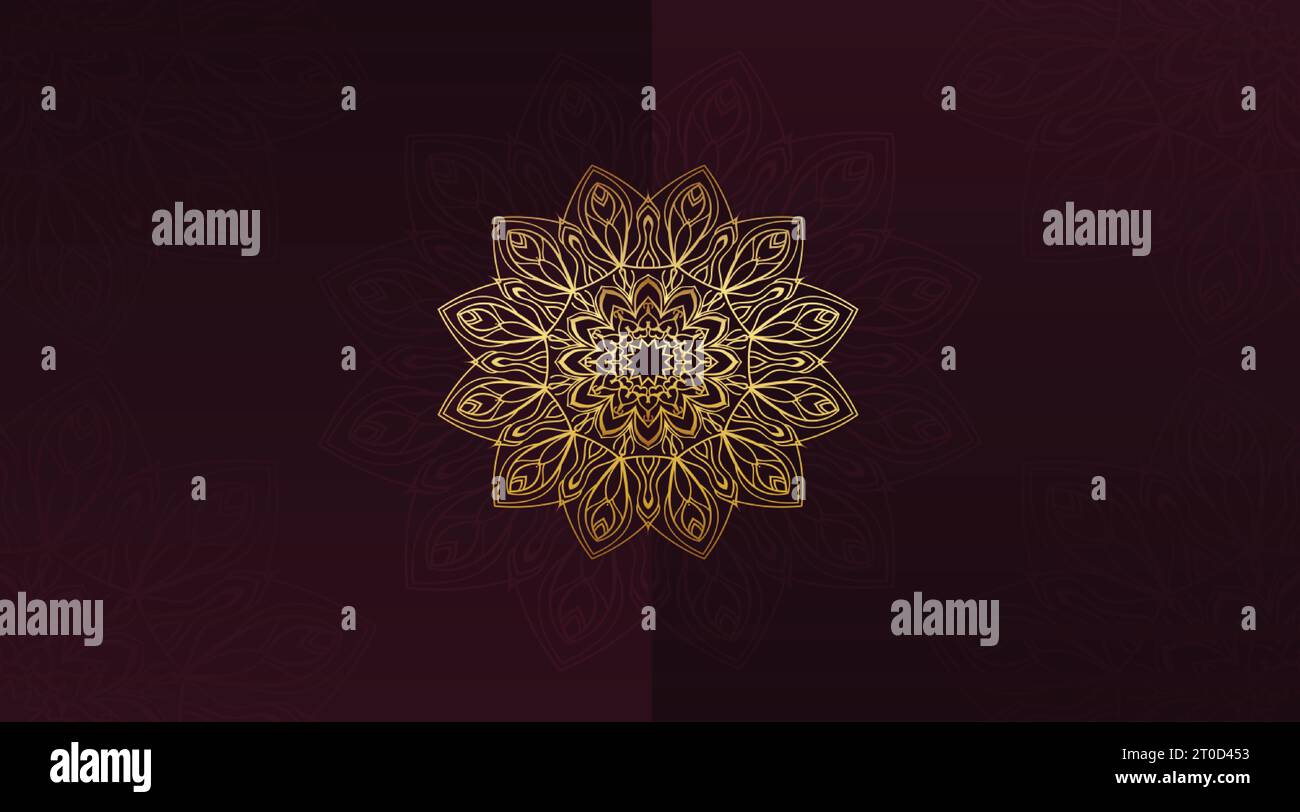 creative golden color with gradient red color mandala creative art ...