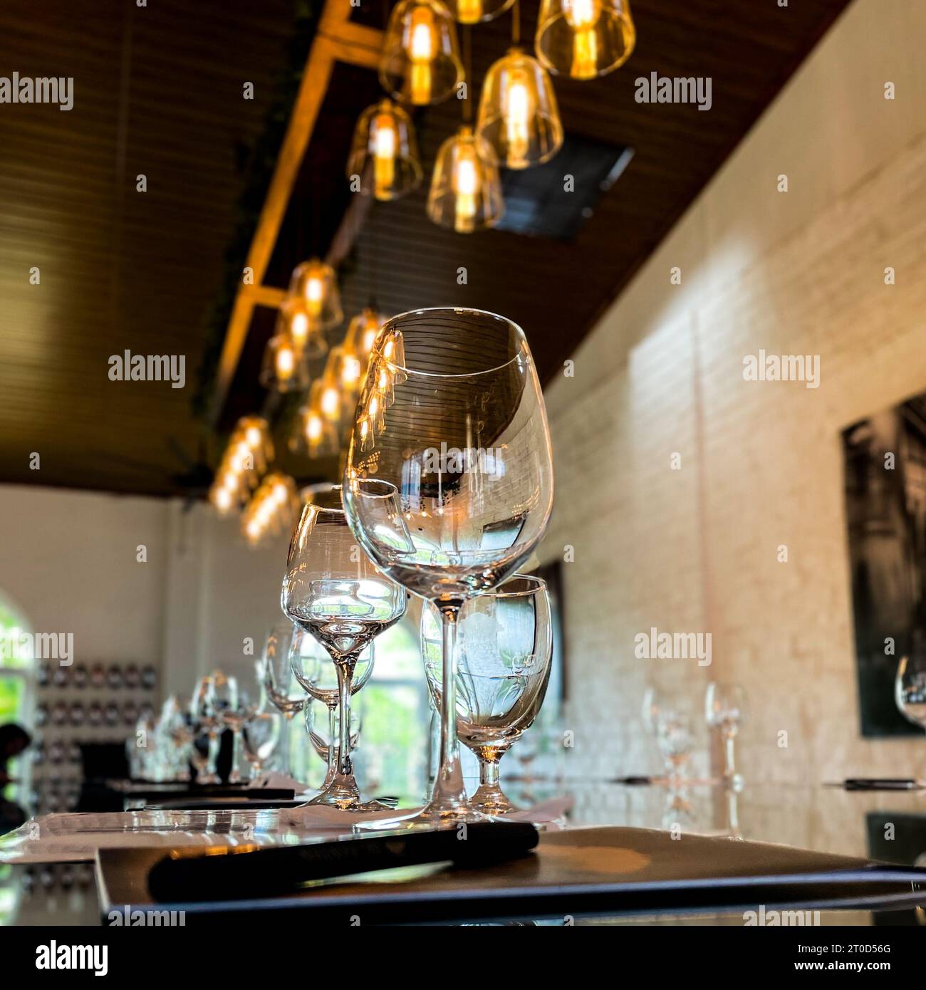 Wine Tasting and Table Setting Stock Photo - Alamy