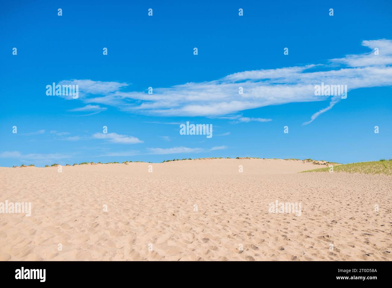 Sand dunes of Sleeping Bear Dunes National Lakeshore in Michigan Stock ...