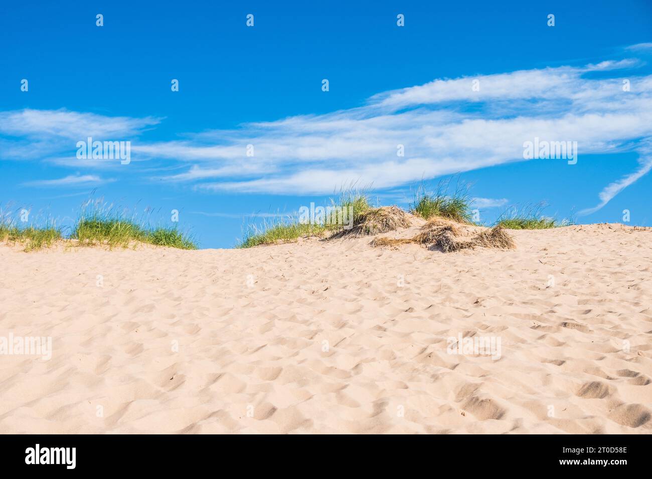 Sand dunes of Sleeping Bear Dunes National Lakeshore in Michigan Stock ...